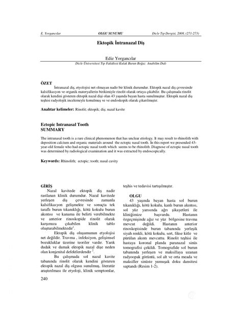 Pdf Ectopic Intranasal Tooth