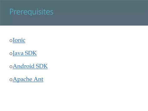 Android Platform Add With Ionic Framework Ppt