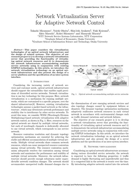 Pdf Network Virtualization Server For Adaptive Network Control