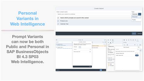 personal variants in sap businessobjects bi 4 3 sp03 web intelligence