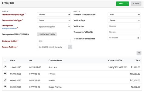 E Way Bill How To Generate E Way Bill Output Books