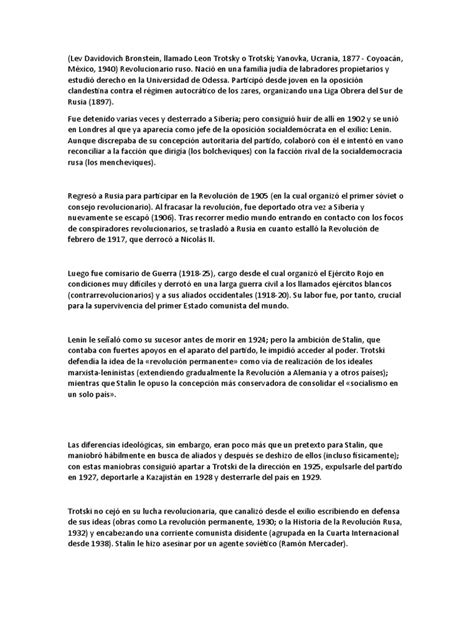 Lev Davidovich Bronstein Pdf Leon Trotsky Joseph Stalin