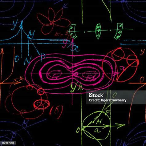 수학 및 기하학의 완벽 한 패턴 끝 없는 필기와 분필 보드에 다양 한 그래프 솔루션의 그림 수학 과목 그래픽 대학 강의 벡터 Euclidean Geometry에 대한 스톡