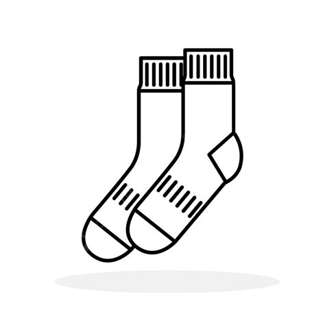 Socks Icon Black Linear Socks Vector Illustration Garment Concept Striped Vector Garment