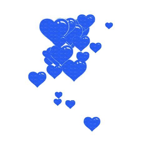 Heartsanimatedblue Hearts Love Animated Falling Deco Cute