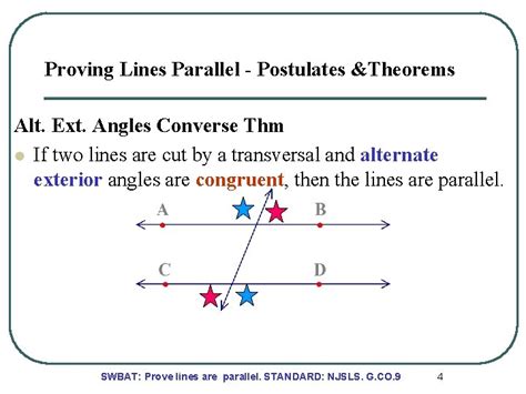 Lesson Proving Lines Parallel SWBAT Prove