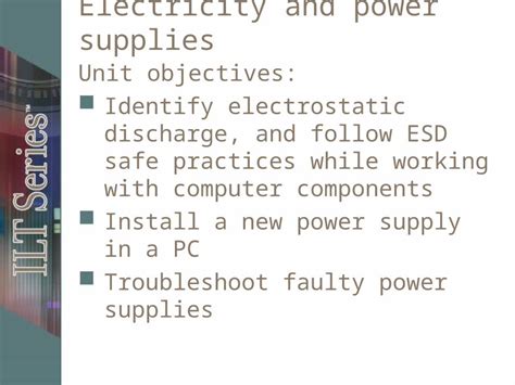 Ppt Electricity And Power Supplies Unit Objectives Identify