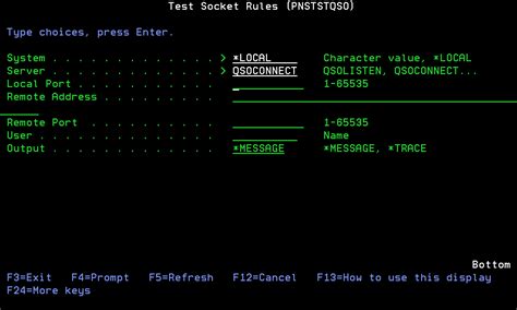 Test Socket Rules Command Pnststqso Panel