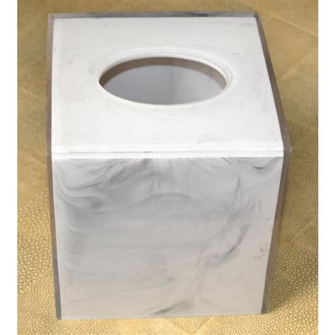 Vintage White Marble Lucite Encased Tissue Box Cover Chairish