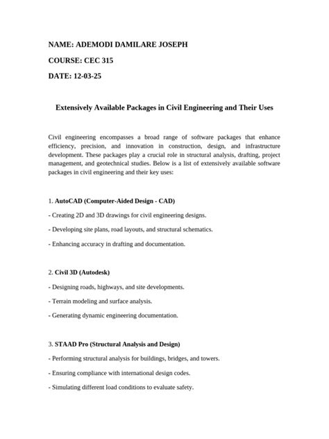 Civil Engineering Software Pdf Civil Engineering Geographic Information System