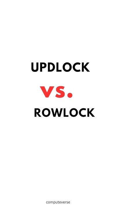 sql updlock vs rowlock ️ youtube