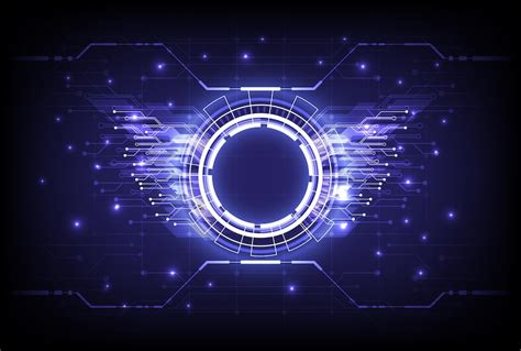 미래 공상 과학 빛나는 Hud 원 요소 헤드업 디스플레이 인터페이스의 추상 하이테크 배경 홀로그램 입자 컴퓨터 사이버 기계 엔지니어 및 복고풍의 가상 현실 기술 프리미엄 벡터