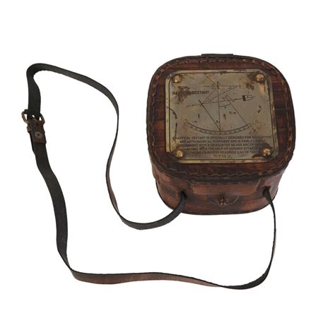 Solid Brass Ship Sextant With Leather Box Nautical Home And Office Décor