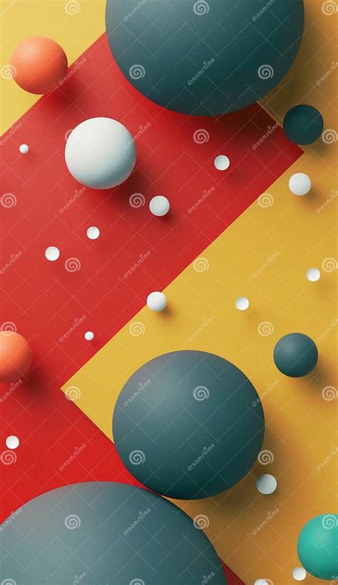Colorful Abstract Mobile Phone Wallpaper With 3d Geometric Spheres On A