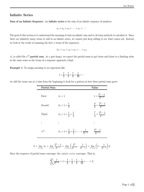 Infinite Series Pdf Series Mathematics Sequence