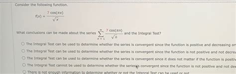 Solved Consider The Following Function F X 7cos πx X2what