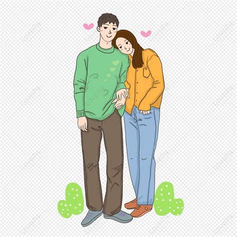 만화 미니멈 문자 커플 발렌타인 데이 휴일 Png 일러스트 무료 다운로드 Lovepik
