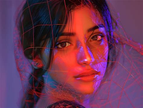 Futuristic Portrait Of An Android Robot Woman Neural Network Ai Generated Art Premium Ai