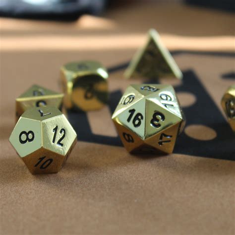 Metallic Gold Dice Set For Table Top Gaming Dice Dungeons