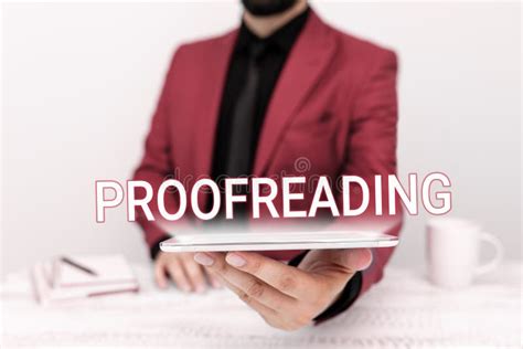 Text Sign Showing Proofreading Business Overview Act Of Reading And
