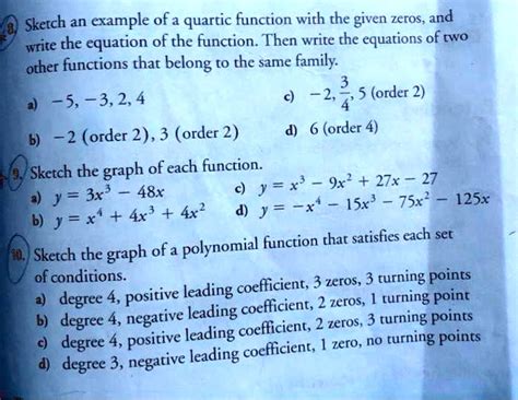 Quartic Function Examples