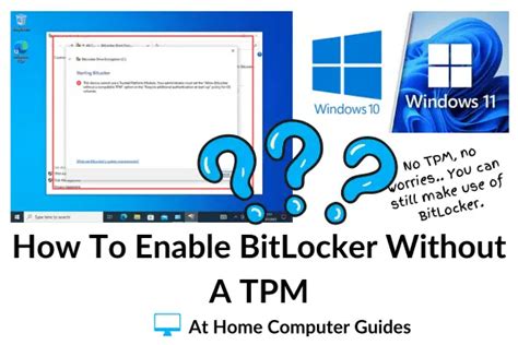 how to enable bitlocker without a tpm at home computer