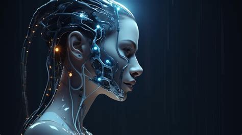 Premium Photo Cyborg With Digital Circuit And Binary Code