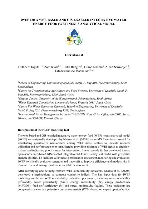 pdf iwef 1 0 a web based and gis enabled integrative water energy