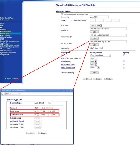 How To Block All Ports And Open Just RDP Port On A VPN Tunnel DrayTek FAQ
