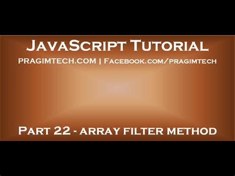 JavaScript array filter method - YouTube