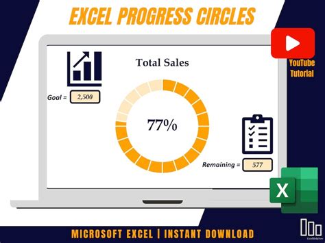 excel progress circle charts with increments and progress etsy