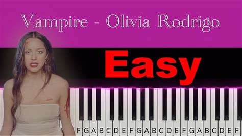 How To Play Vampire By Olivia Rodrigo Easy Piano Youtube
