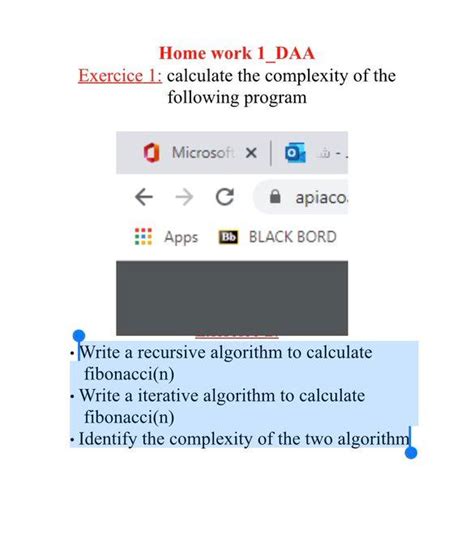 Solved Home Work 1daa Exercice 1 Calculate The Complexity