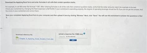 Downioad The Applying Excel Form And Enter Formulas Chegg