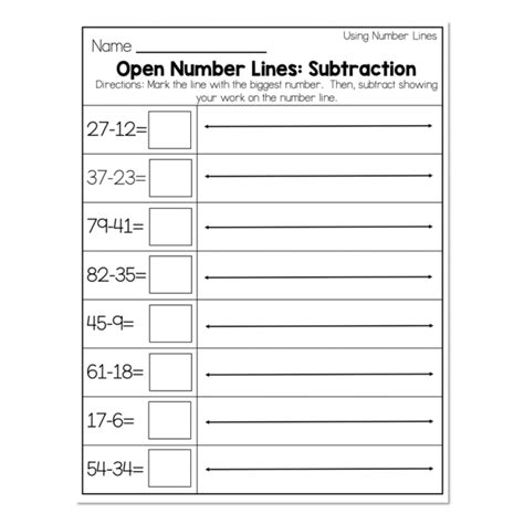 open number line worksheets