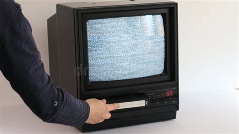 Retro Old 1985 CRT TV With VCR Combined In One Unit Stock Video Video Of Screen Digital