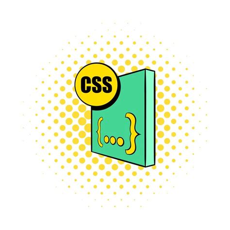 Ícone de arquivo css em estilo de quadrinhos em um fundo branco vetor