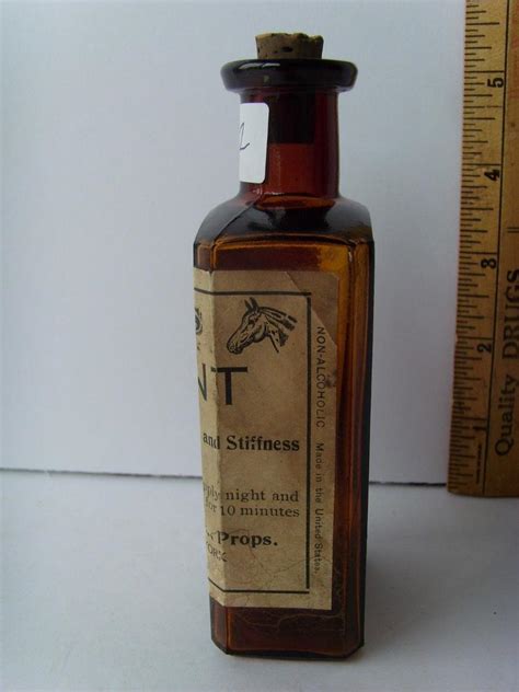 Antique Scarce Labeled Veterinary Medicine Bottle 5 Hand Blown ~1880