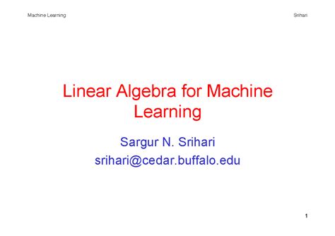 Machine Learning Ml Linear Algebra Concepts And Applications Studocu