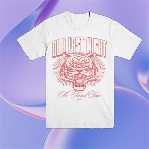 Our Last Night Merch Store Tiger Tour Tee Newest Fashion Trends