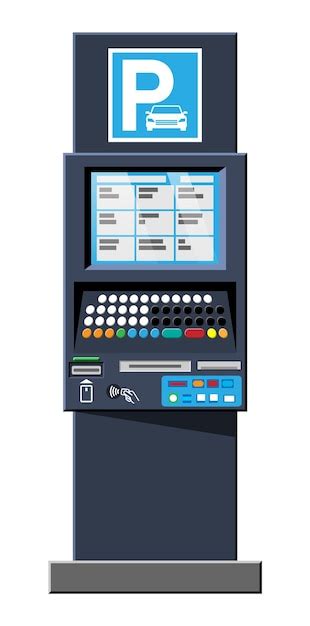 백색 에 고립 된 주차 미터 프리미엄 벡터