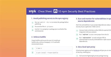 Liran Tal On Linkedin 10 Npm Security Best Practices Snyk