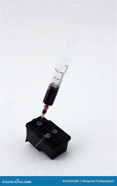 Refilling Ink Cartridges Stock Photo Image Of Shot Liquid 65420506