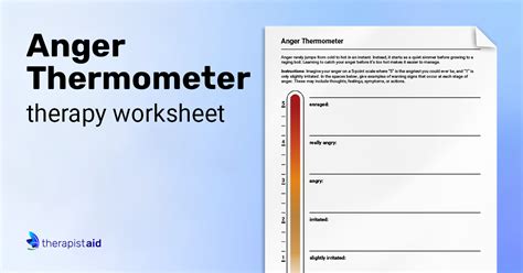 Anger Thermometer Worksheet Therapist Aid