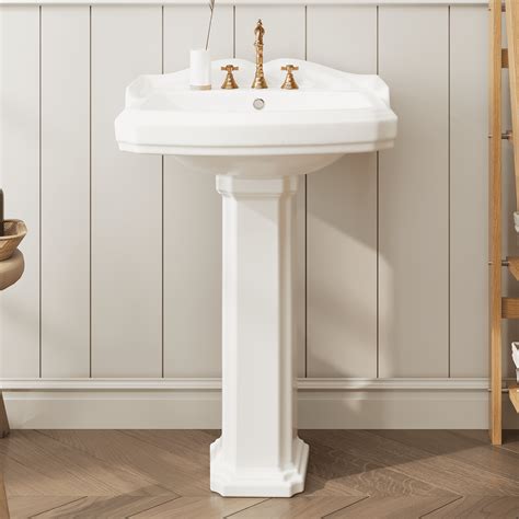 Bathroom Pedestal Sinkspedestal Sink 23 W X 19 D Vintage White