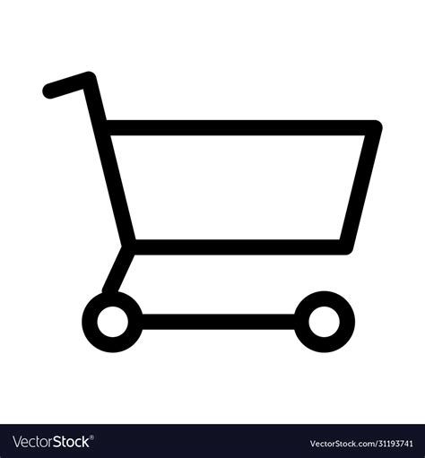 Shopping Cart Trolley Checkout Black And White Vector Image