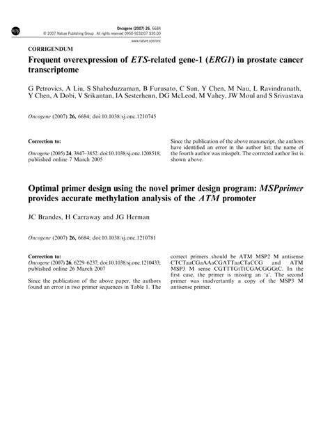 Pdf Optimal Primer Design Using The Novel Primer Design Program Mspprimer Provides Accurate
