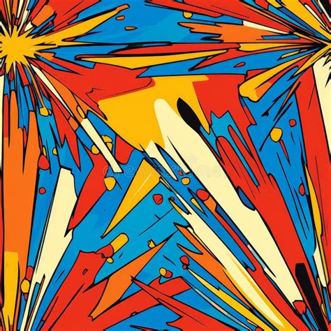 A Fun Comic Book Action Line Pattern Where Jagged Lines Burst Outward