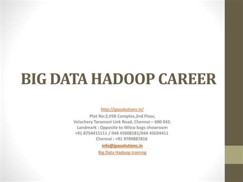 Big Data Hadoop Career Ppt