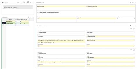 Applicant Tracking System Template Grist
